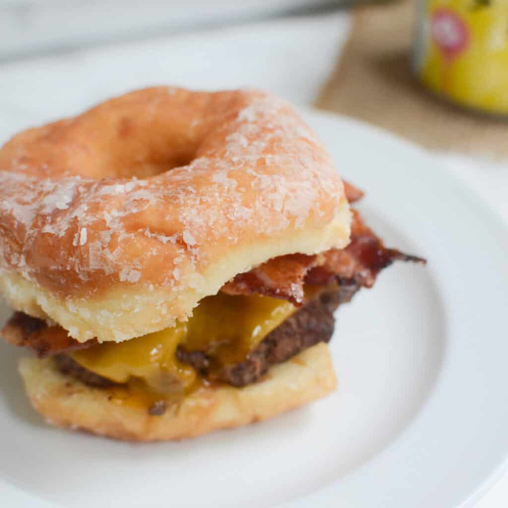 Doughnut Burgers with Candied Bacon