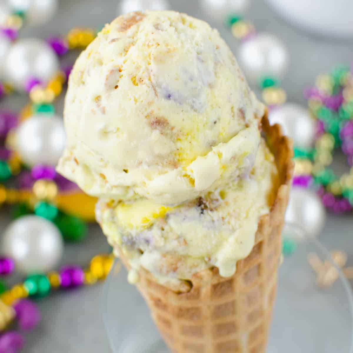 King Cake Ice Cream - Cream Cheese Ice Cream - Fake Ginger